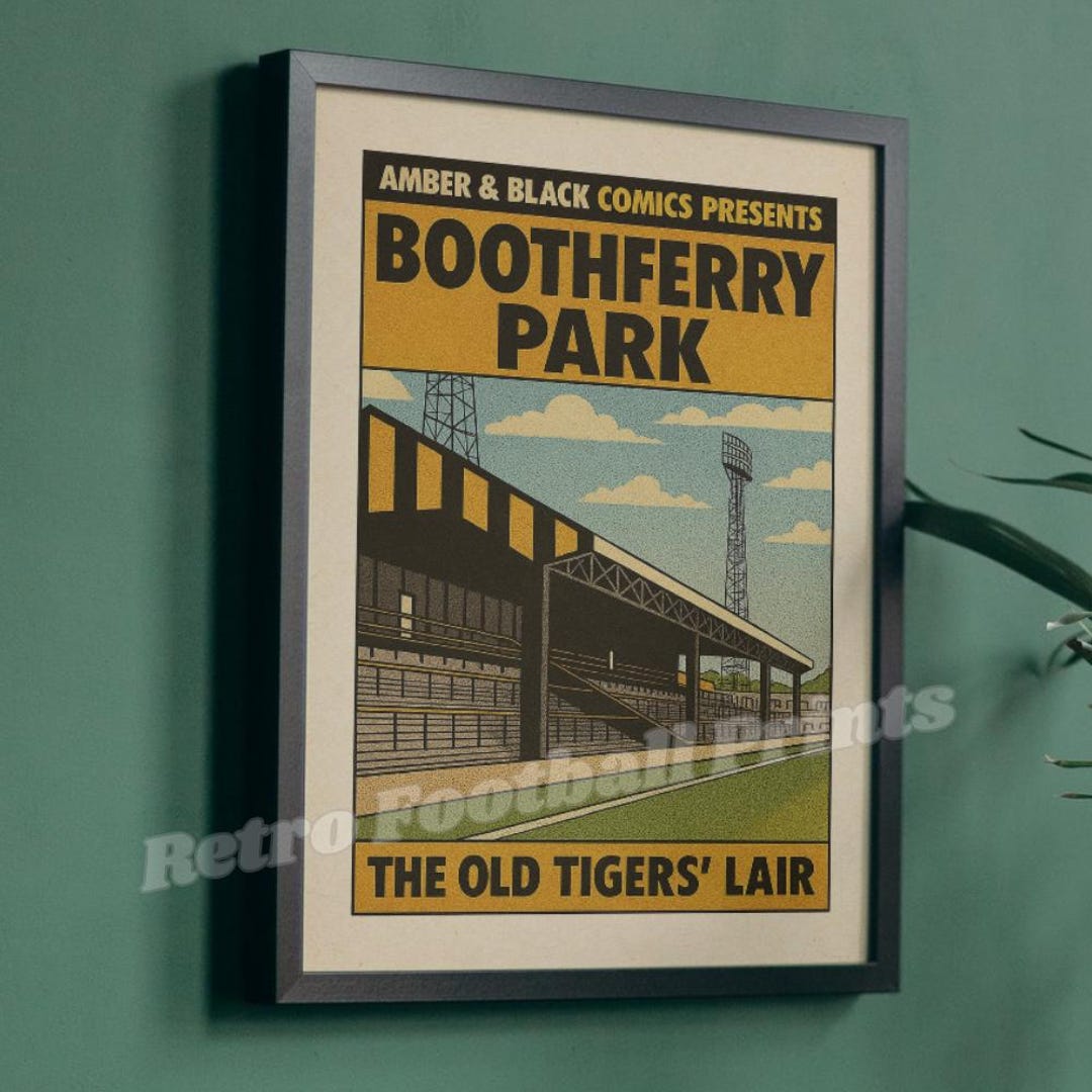 BOOTHFERRY PARK, Hull | 1970s Comic Book Art Poster | A4/A5 Football ...