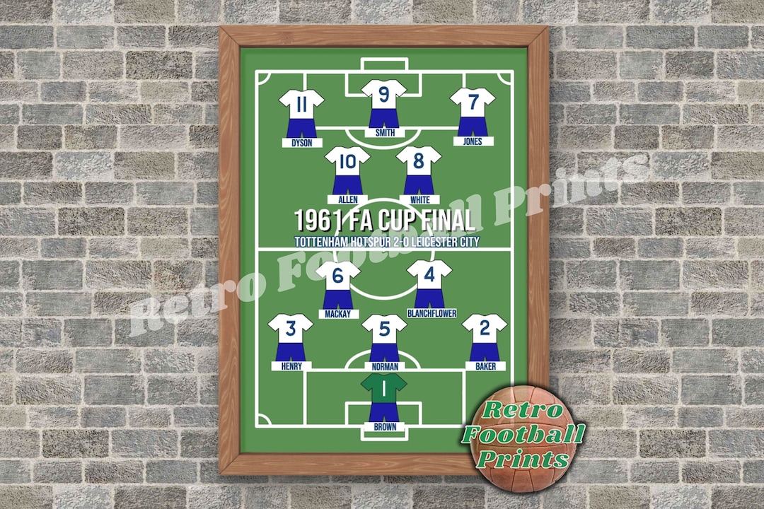 1961 FA Cup Final Winners Pitch Line up Style Art Print A3/A4 - Etsy