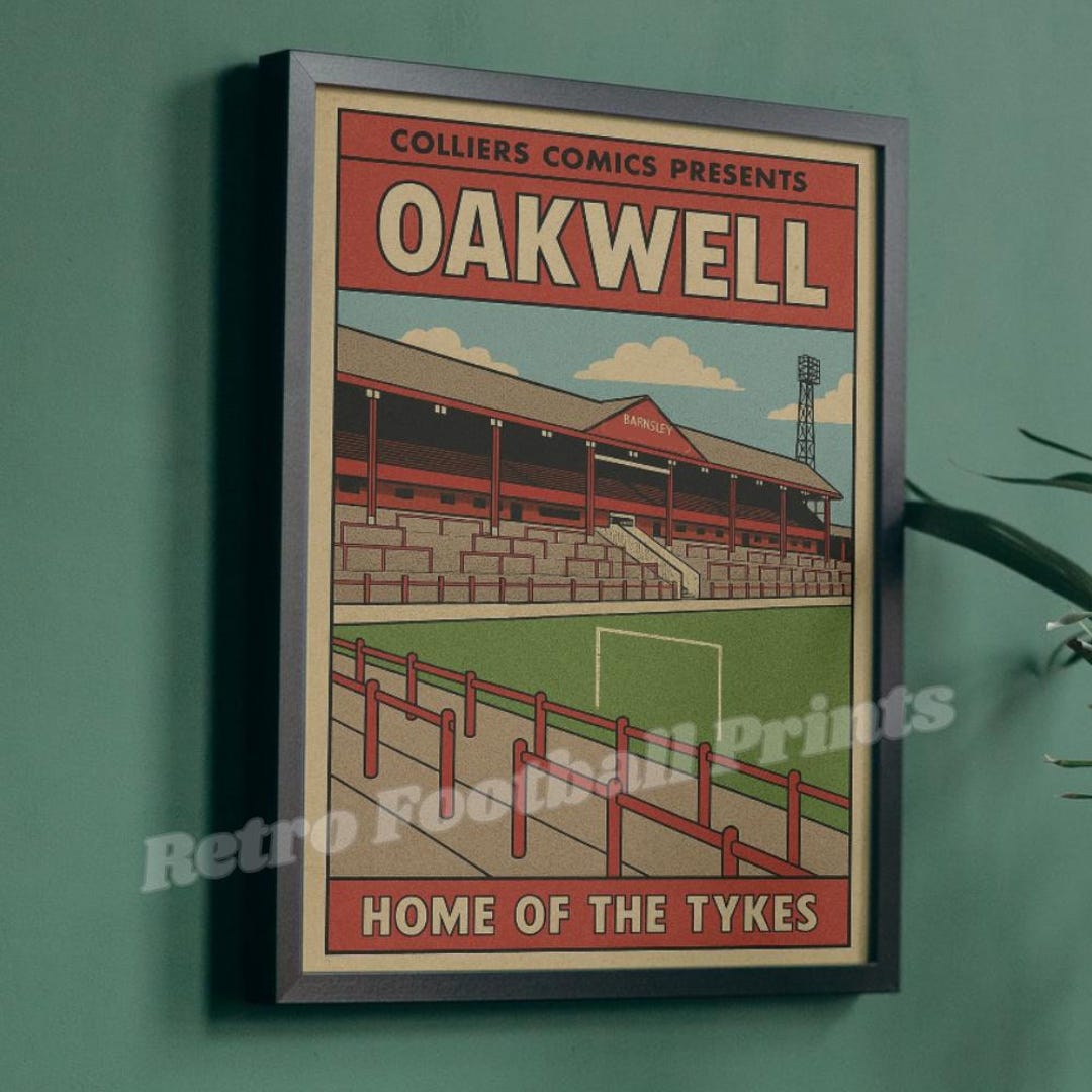 OAKWELL - Barnsley | Comic Book Art Poster | A4/A5 Football Wall Art ...