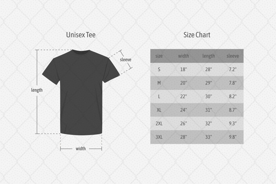Size Chart Gildan 5000 Size Chart Mockup For T Shirt Business Etsy