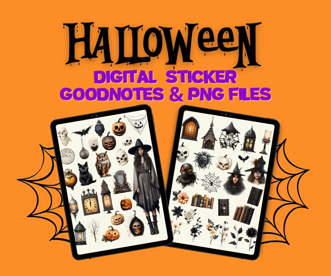 Halloween Digital Stickers Planner - December Goodnotes, Precropped ...