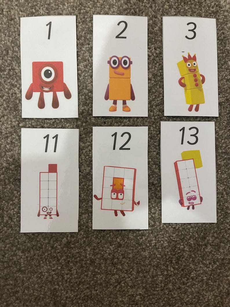 Numberblock Flashcards 1-100 - Etsy