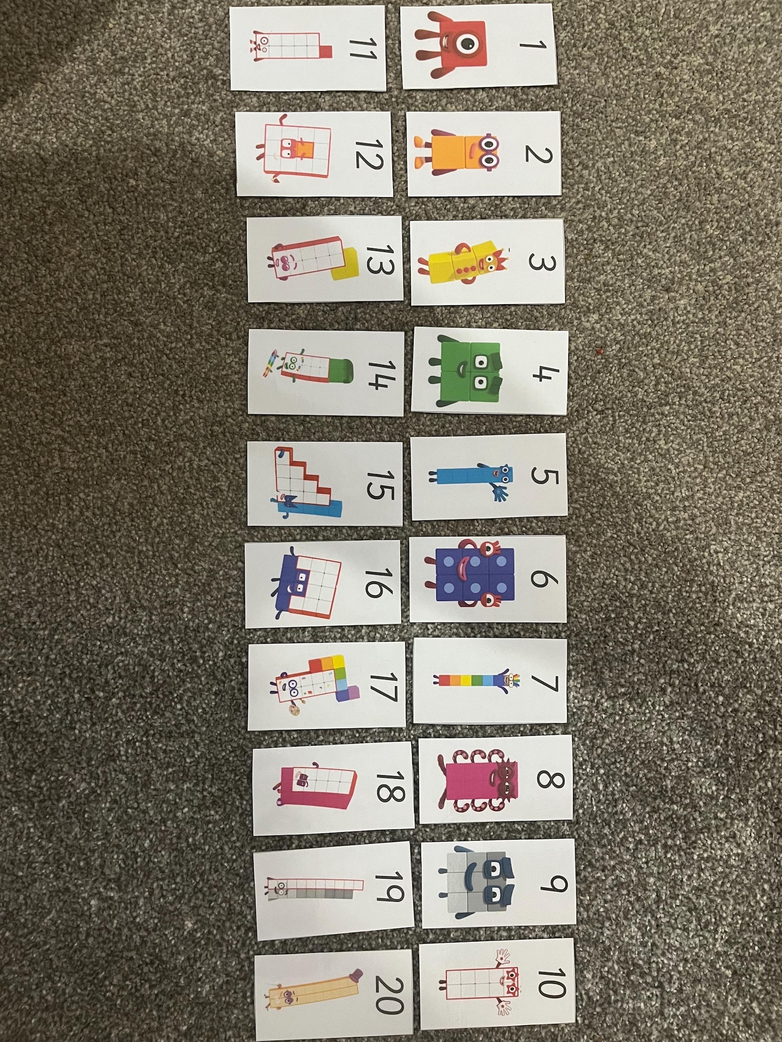 Numberblock Flashcards 1-100 - Etsy