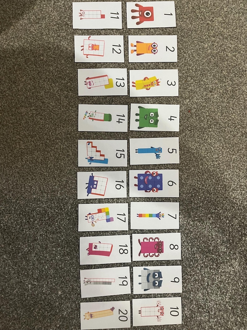 Numberblock Flashcards 1-100 - Etsy