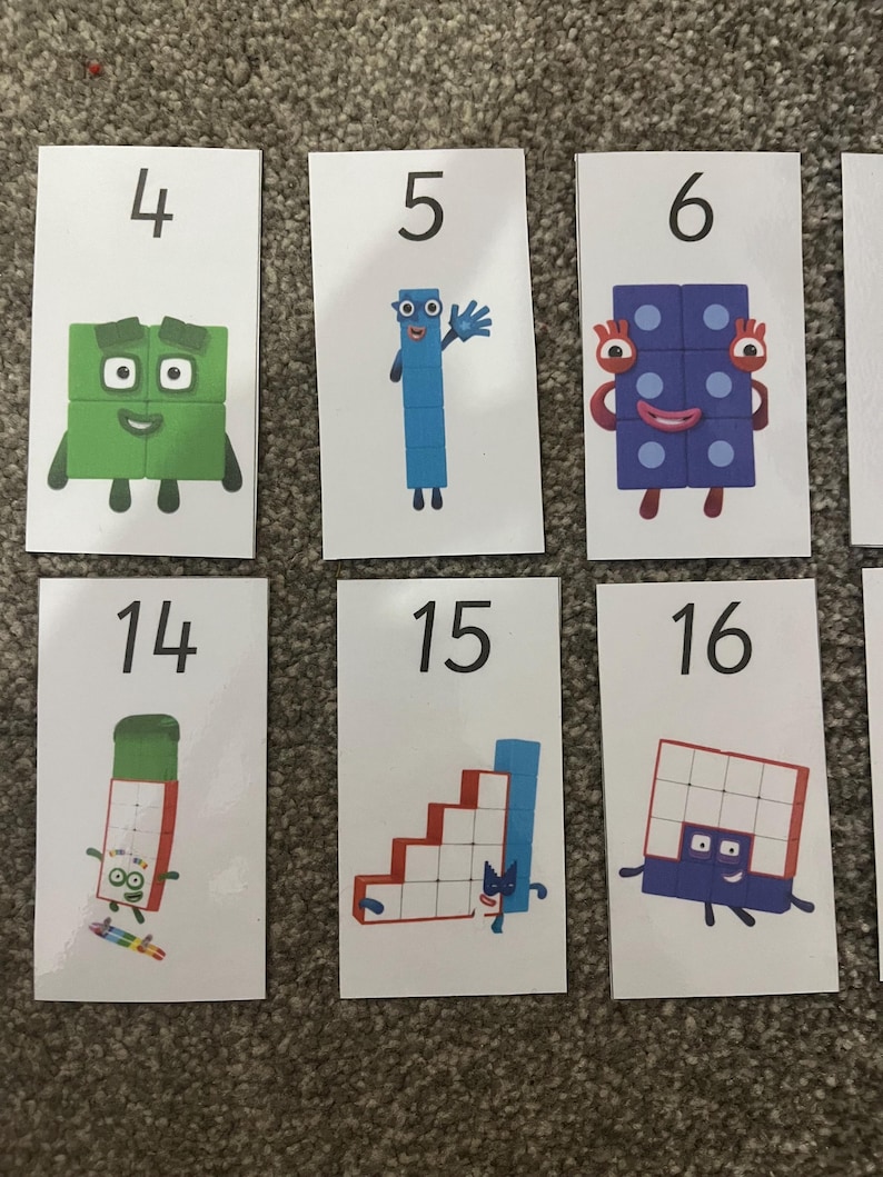 Numberblock Flashcards 1-100 - Etsy