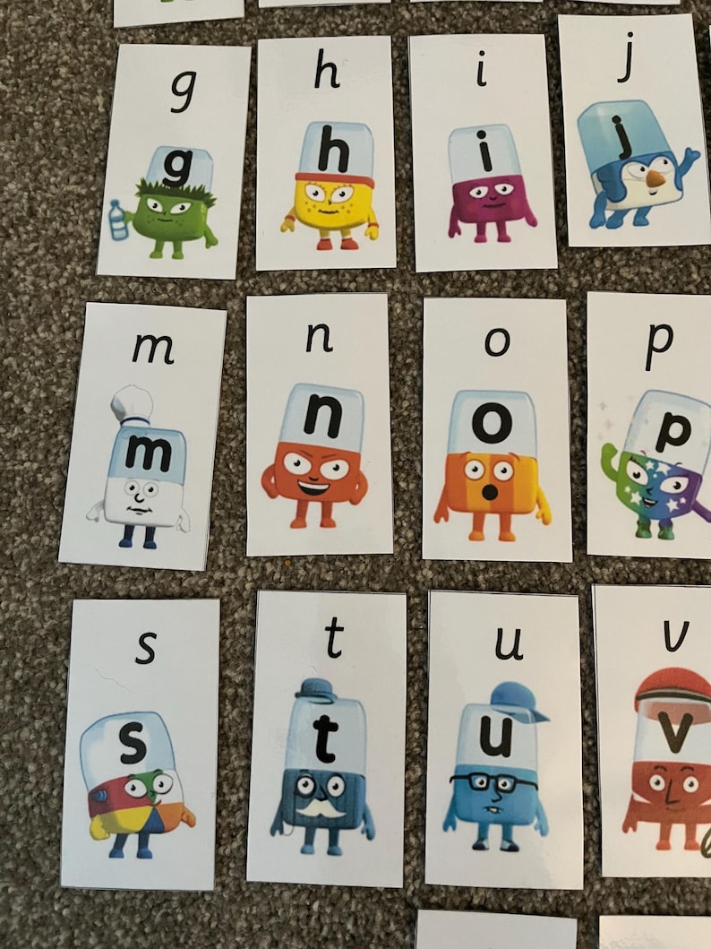 Alphablock, Numberblock and Colourblock Flashcards - Etsy