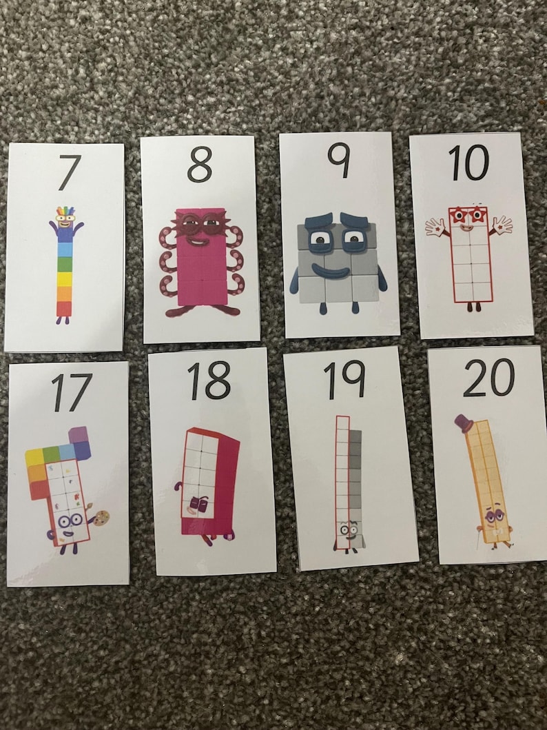 Numberblock Flashcards 1-100 - Etsy