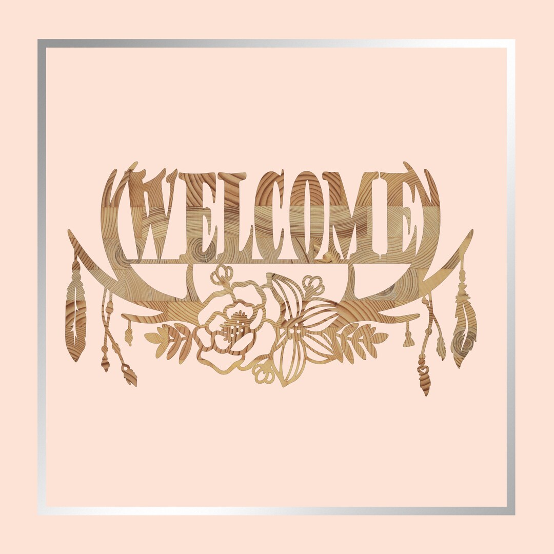 Welcome Sign Laser Cut Svg File for Glowforge, Aaon Thunder Laser ...