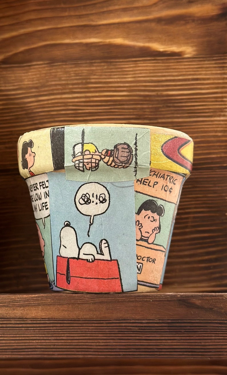 Snoopy Collage Comic Strip Pot - Etsy