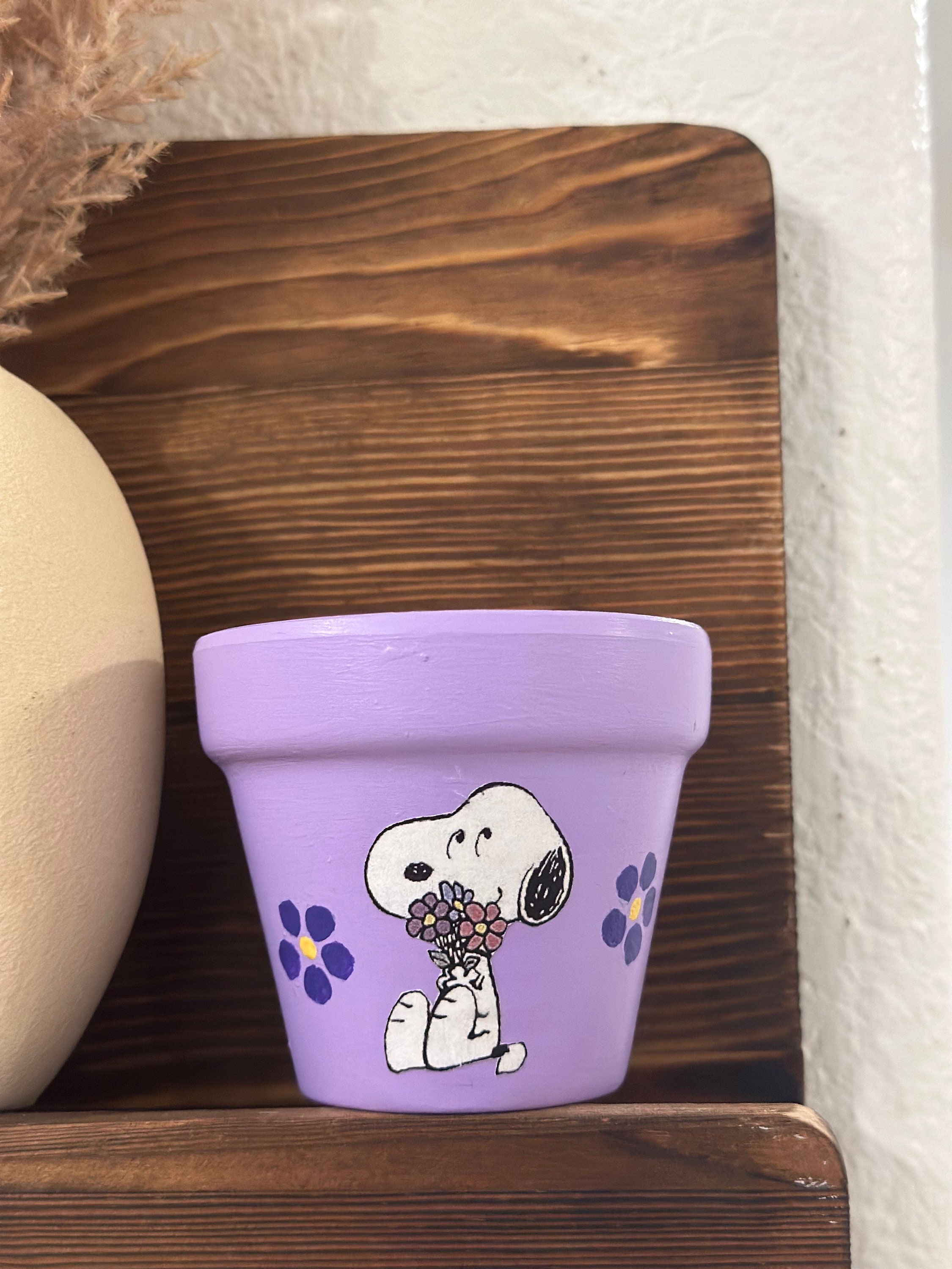 Snoopy Floral Pot Terracotta Clay Pot Hand Painted Planter With ...
