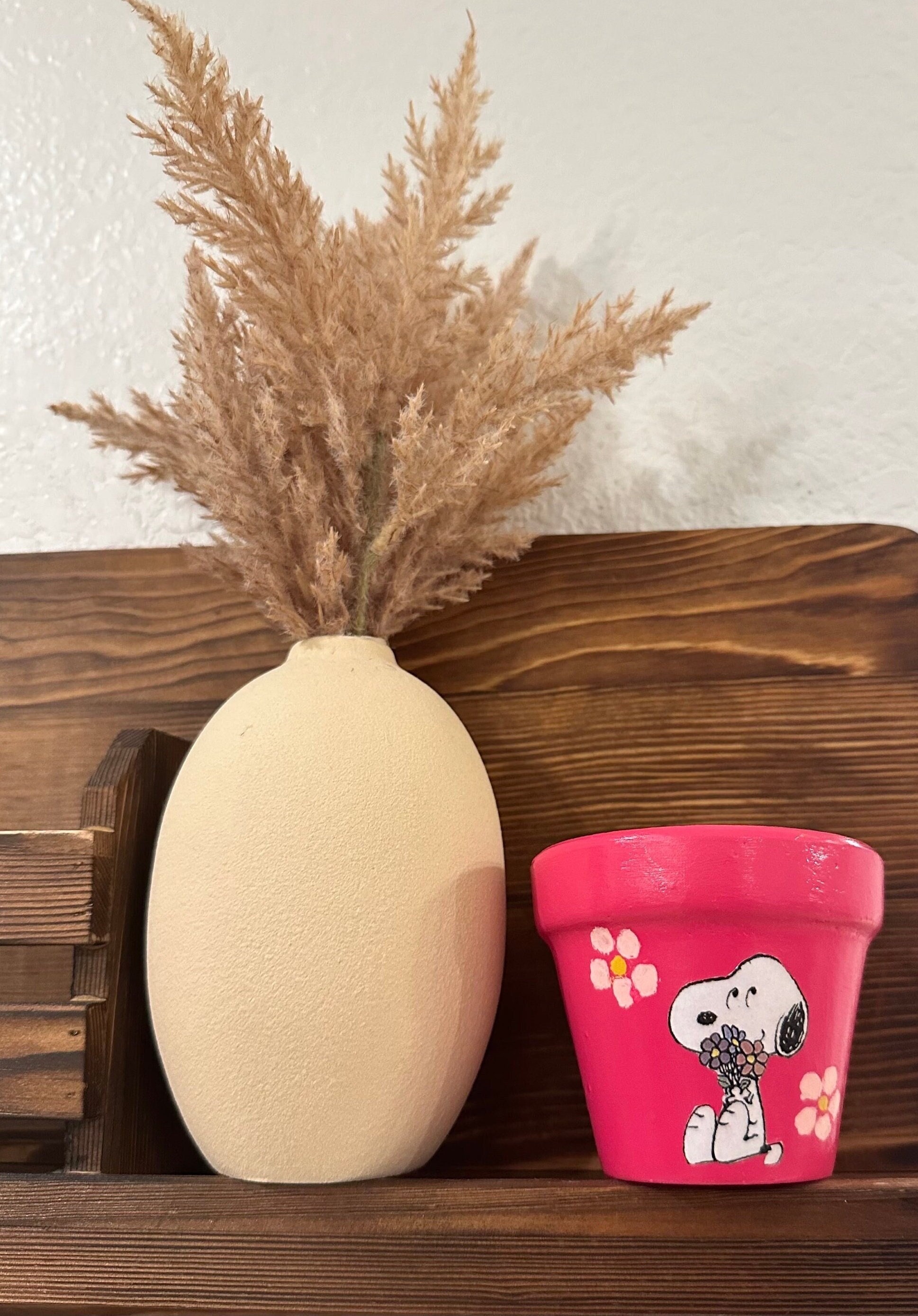 Snoopy Floral Pot Terracotta Clay Pot Hand Painted Planter With ...