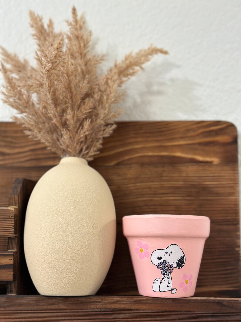 Snoopy Floral Pot Terracotta Clay Pot Hand Painted Planter With ...