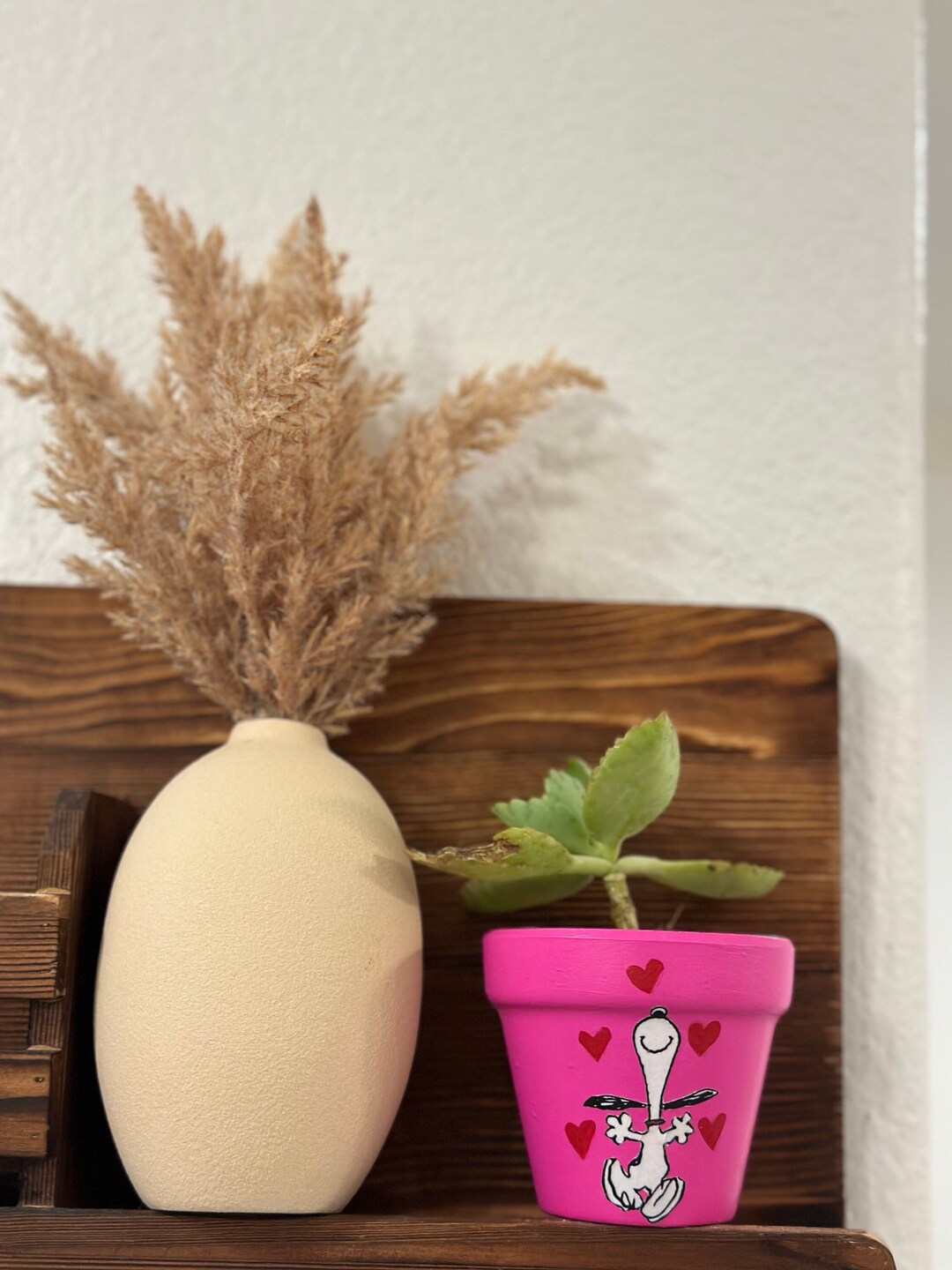 Snoopy Dancing Mini Succulent Pot – Hand-painted Terracotta Planter - Etsy