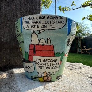 Snoopy Collage Comic Strip Pot - Etsy
