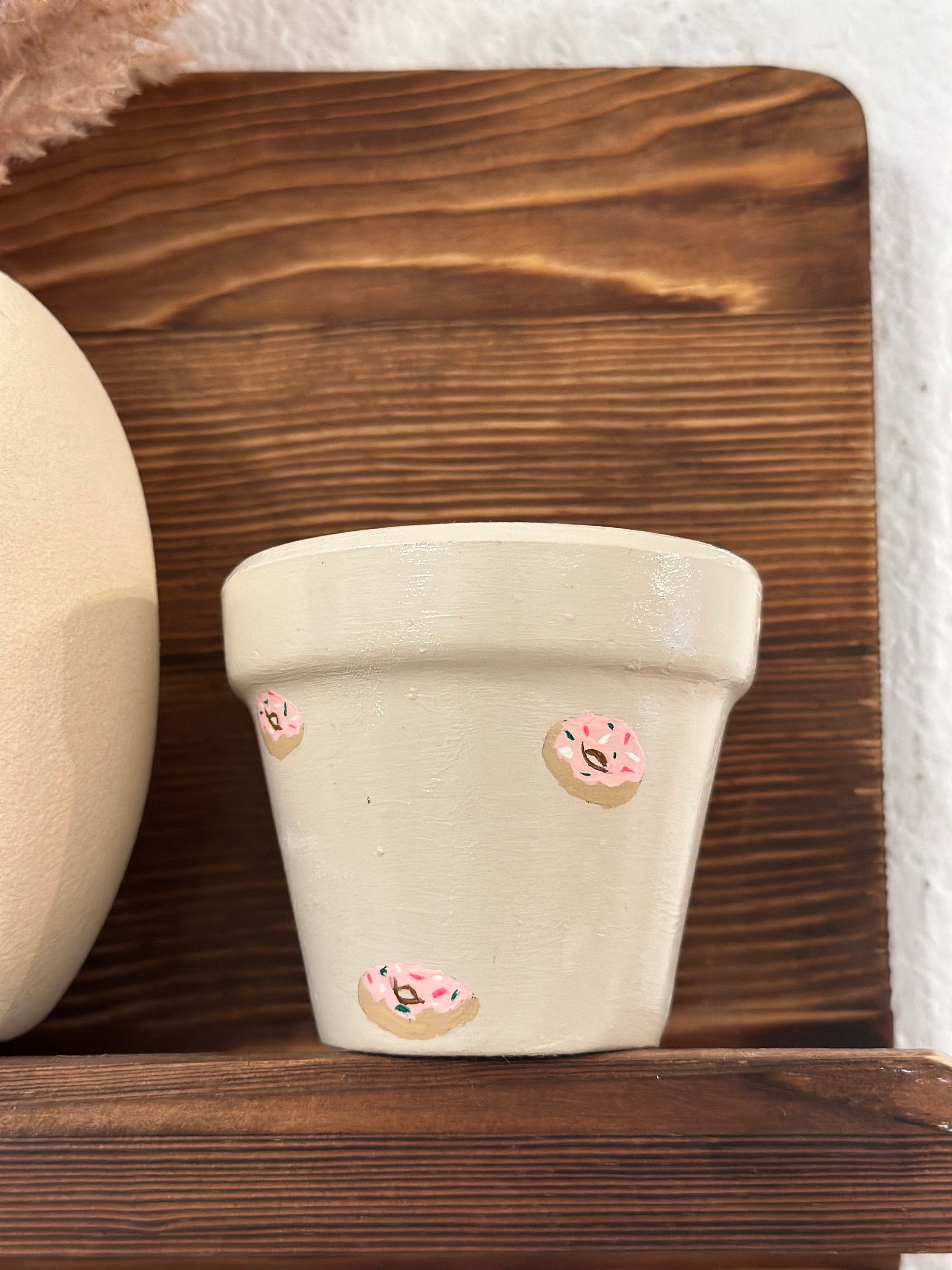 Snoopy Coffee and Donuts Pot Terracotta Clay Pot Hand Painted Planter ...