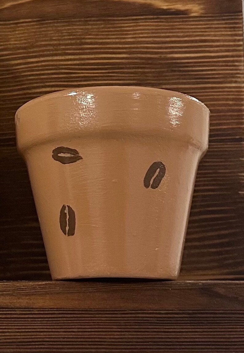 Snoopy Coffee Bean Pot - Terracotta Clay Pot - Hand Painted Planter ...