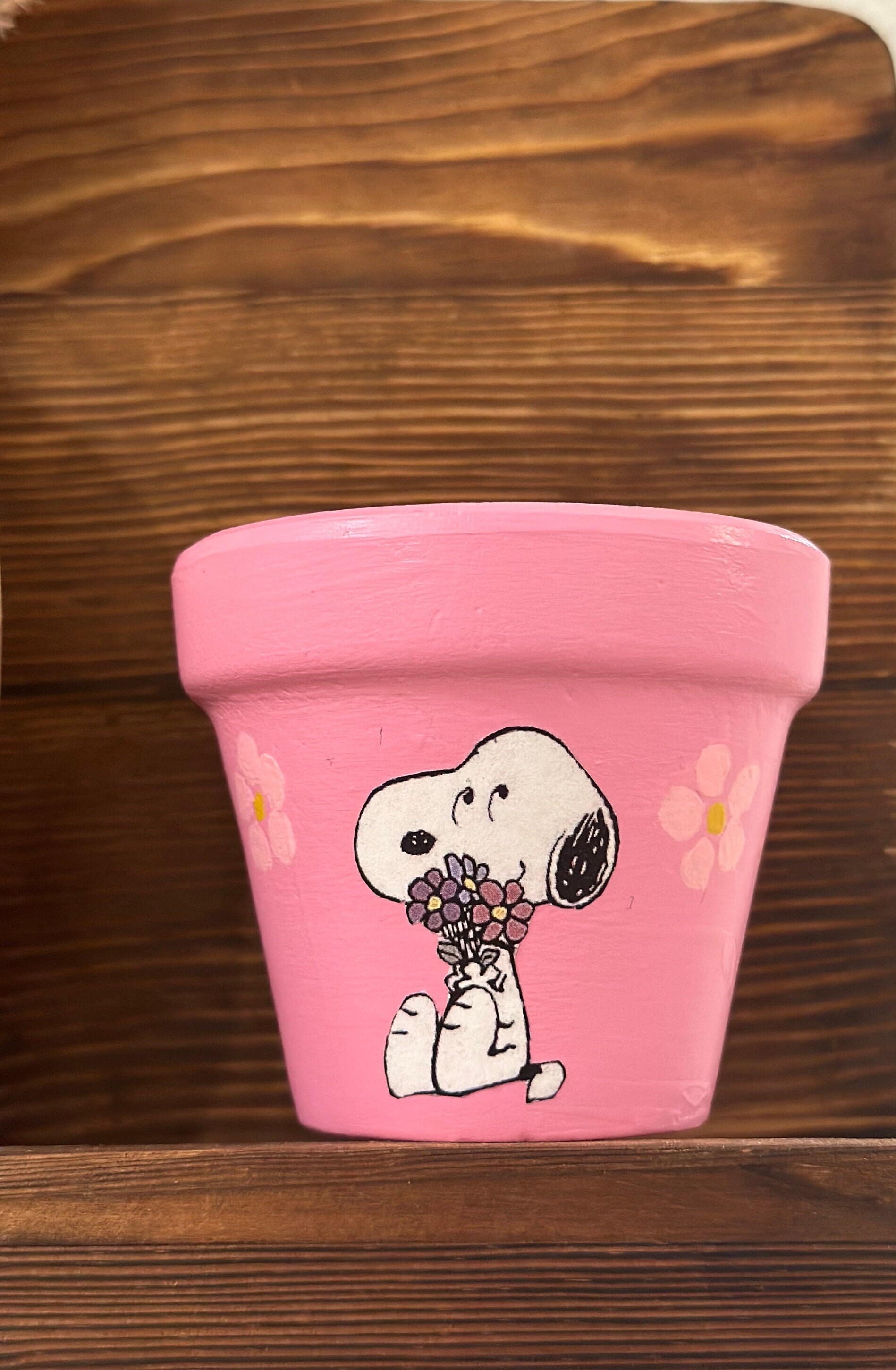 Snoopy Floral Pot Terracotta Clay Pot Hand Painted Planter With ...