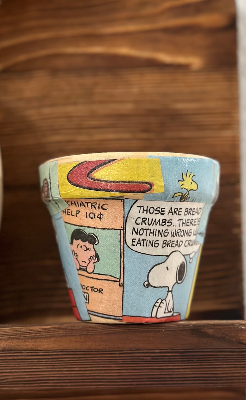 Snoopy Collage Comic Strip Pot - Etsy