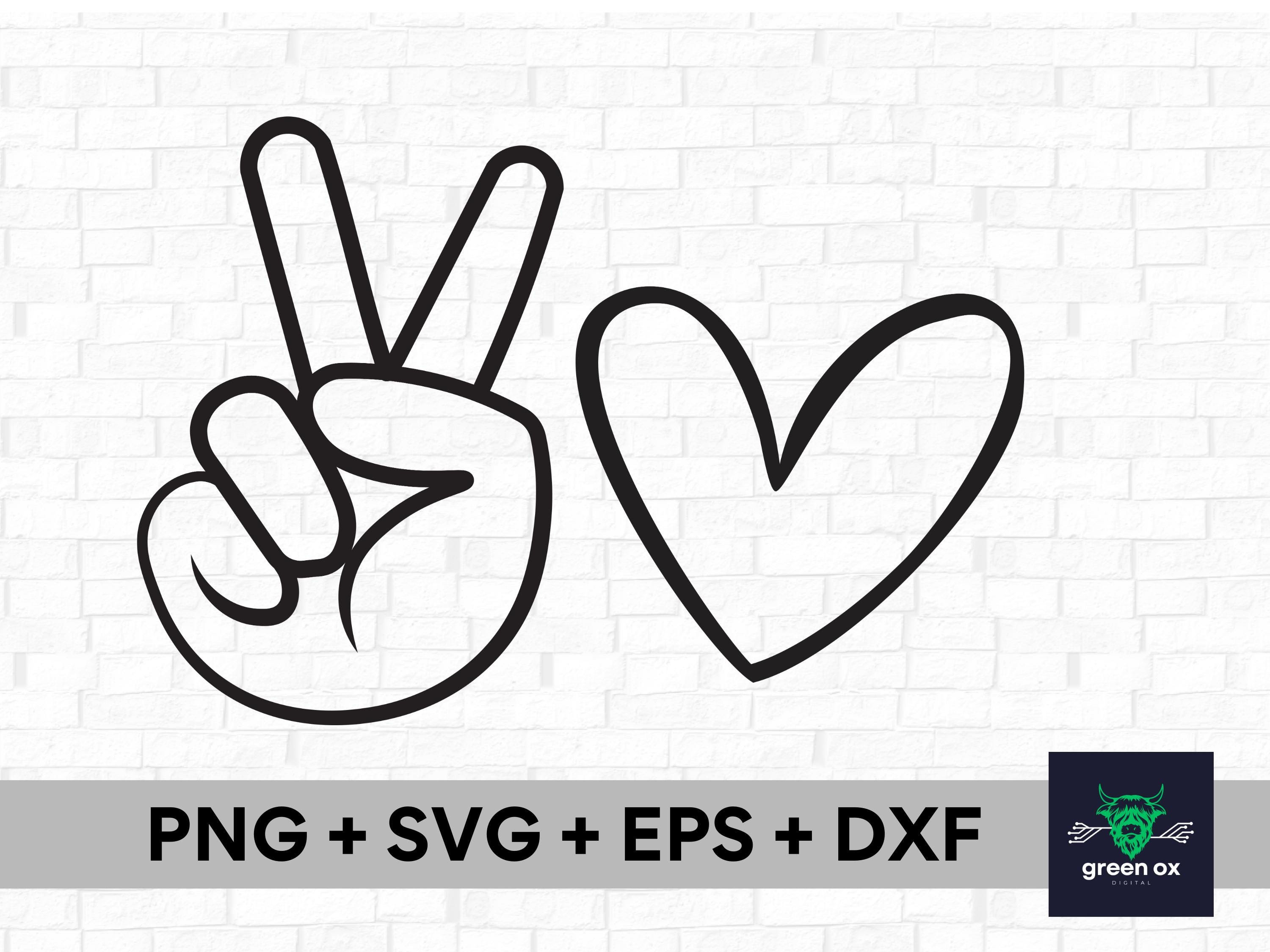 Peace and Love SVG - Instant Digital Download Svg, Png, Dxf, and Eps ...