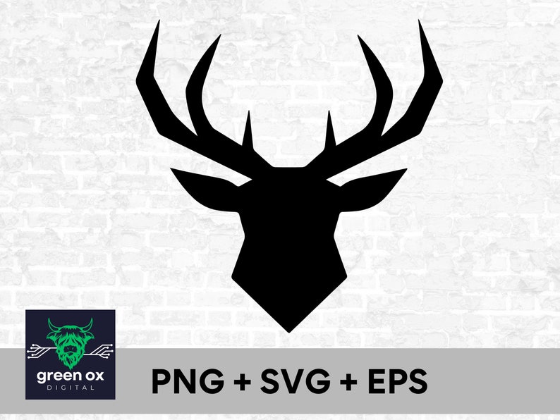 Buck Deer Head Instant Digital Download Svg, Png, Dxf, and Eps Files ...