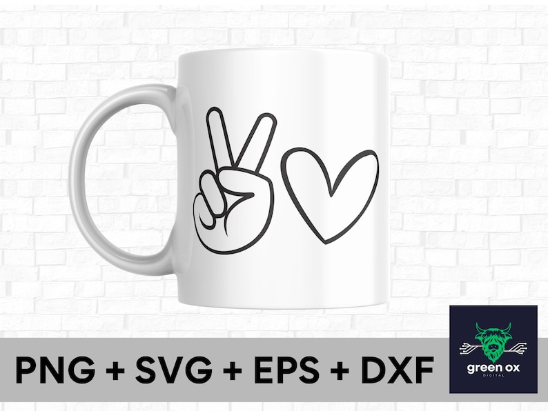 Peace and Love SVG - Instant Digital Download Svg, Png, Dxf, and Eps ...