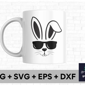 Easter Bunny With Sunglasses - Instant Digital Download Svg, Png, Dxf ...
