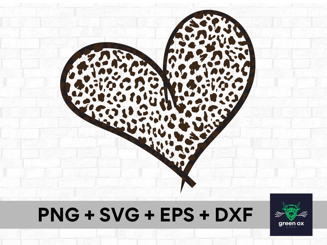Heart Leopard Skin SVG Instant Digital Download Svg, Png, Dxf, and Eps ...