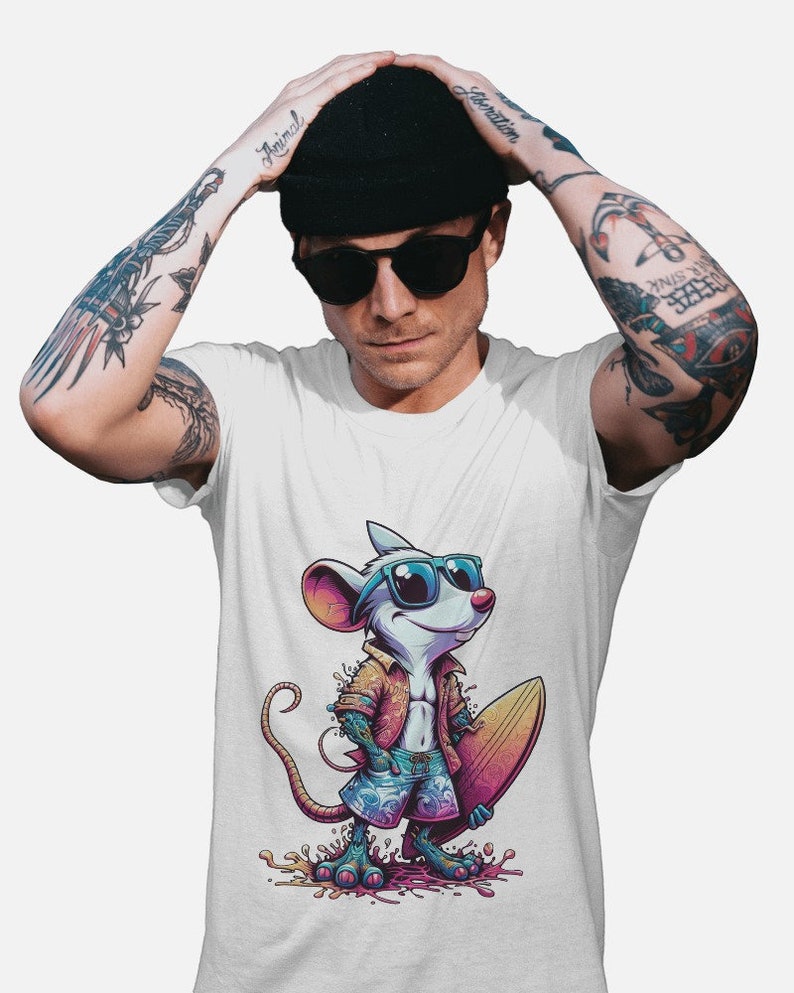 Surfer Rat PNG, Urban Sublimation Design, Beach Sport Clipart ...