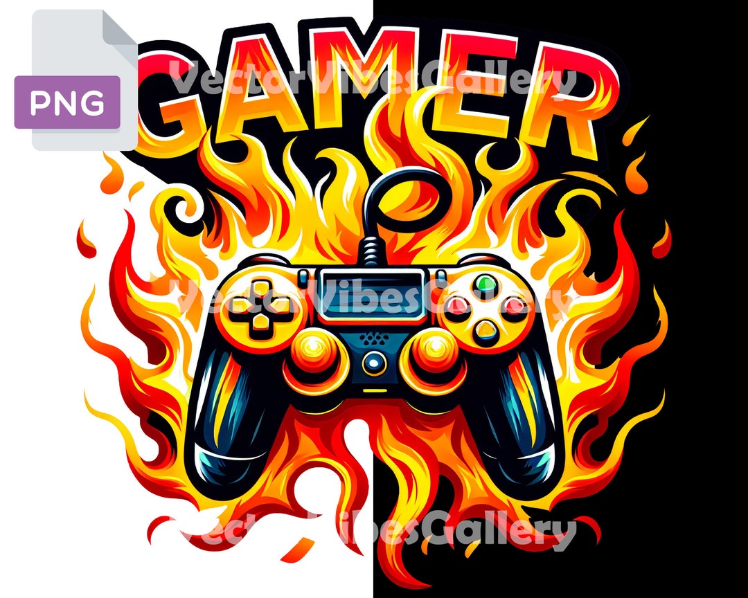 Flaming Gaming Controller Png, Urban Sublimation Design, Printable Gift ...