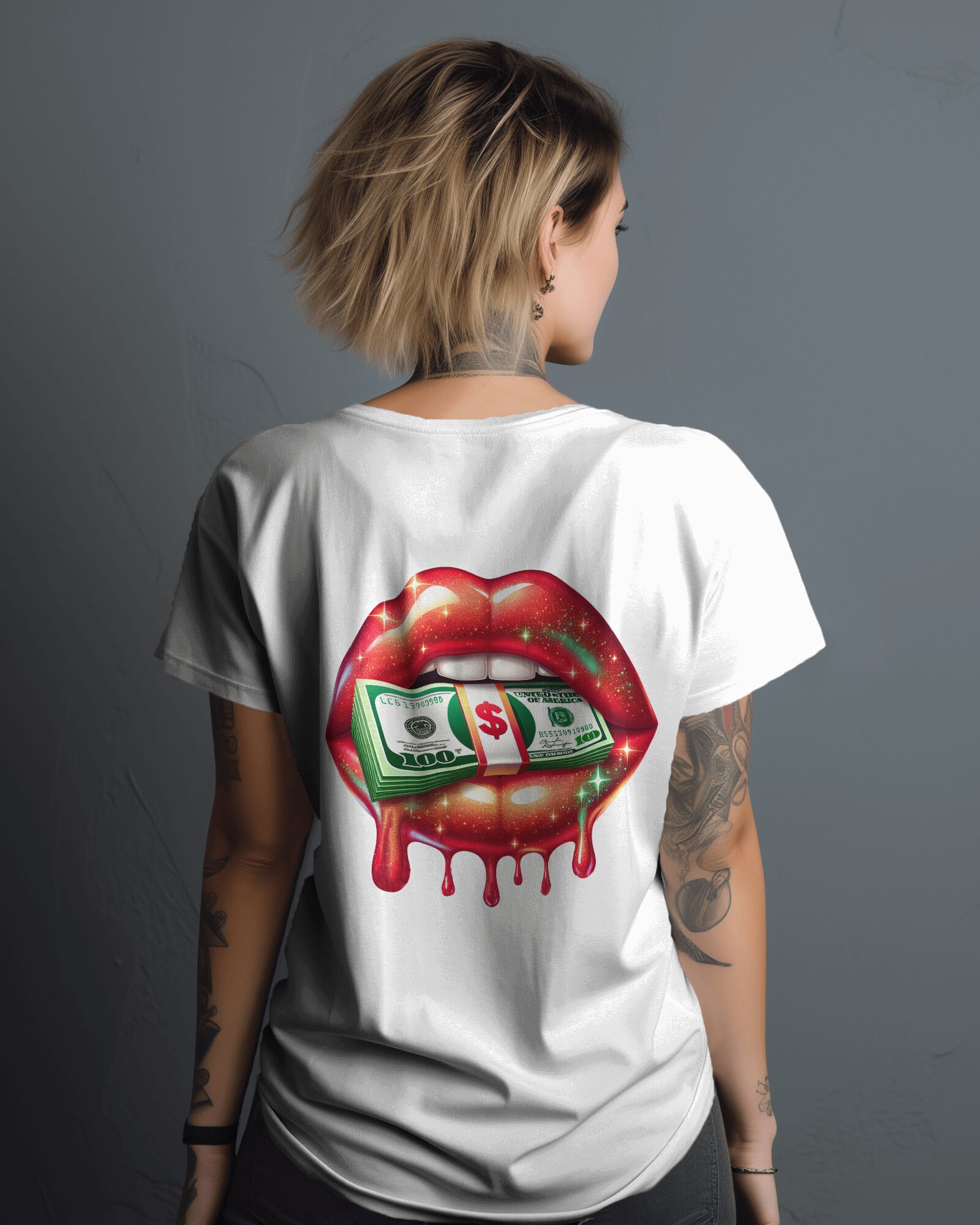 Dollar Bill Lips Png, Money Png, Glossy Lips Sublimation Design ...