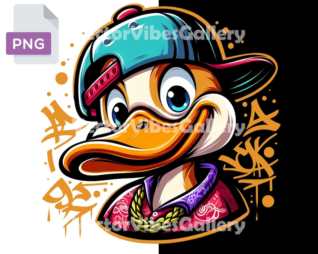 Cartoon Hip Hop Duck Png, Urban Sublimation Design, Colorful Graffiti ...