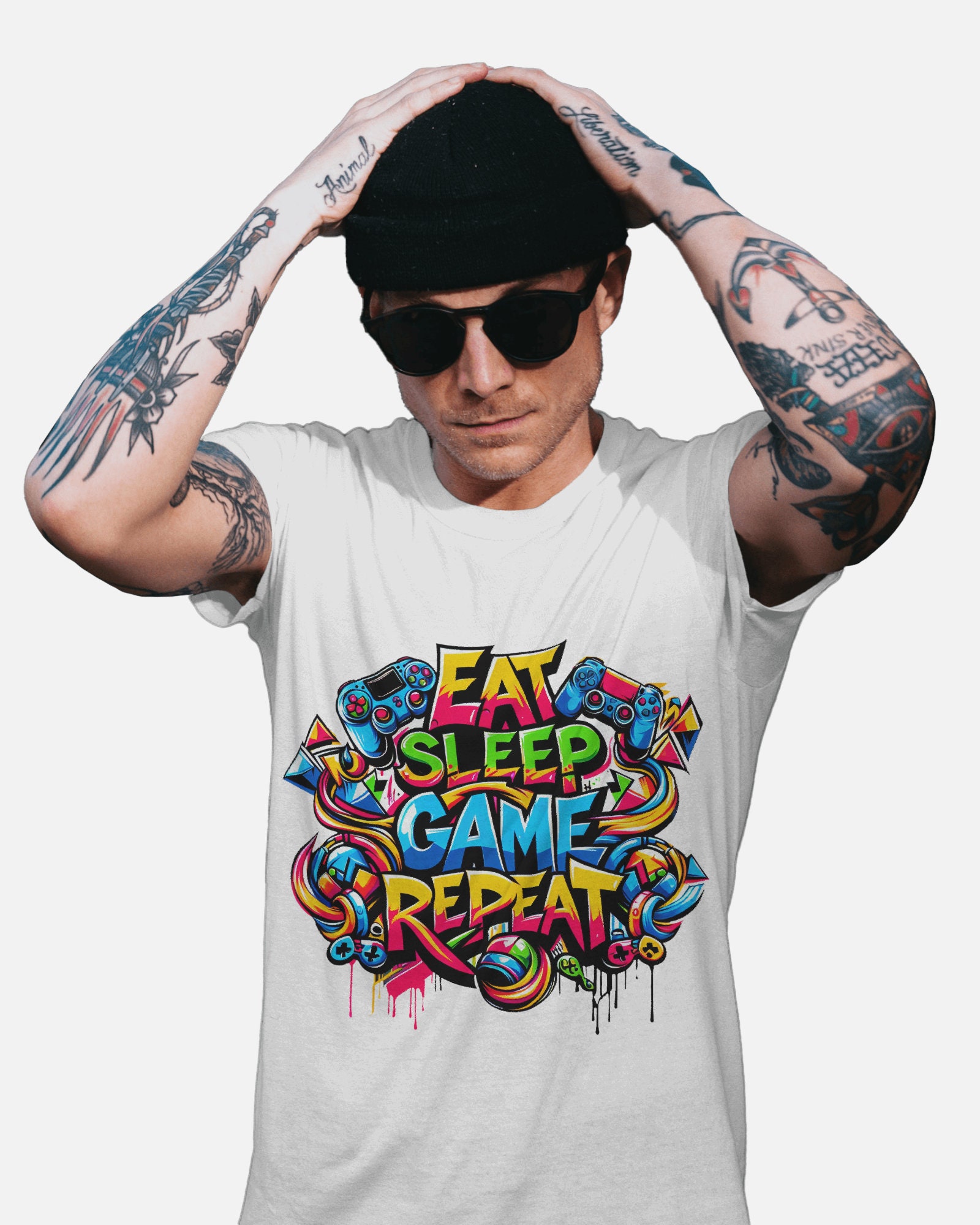 Eat Sleep Game Repeat PNG, Graffiti Sublimation Design - Etsy