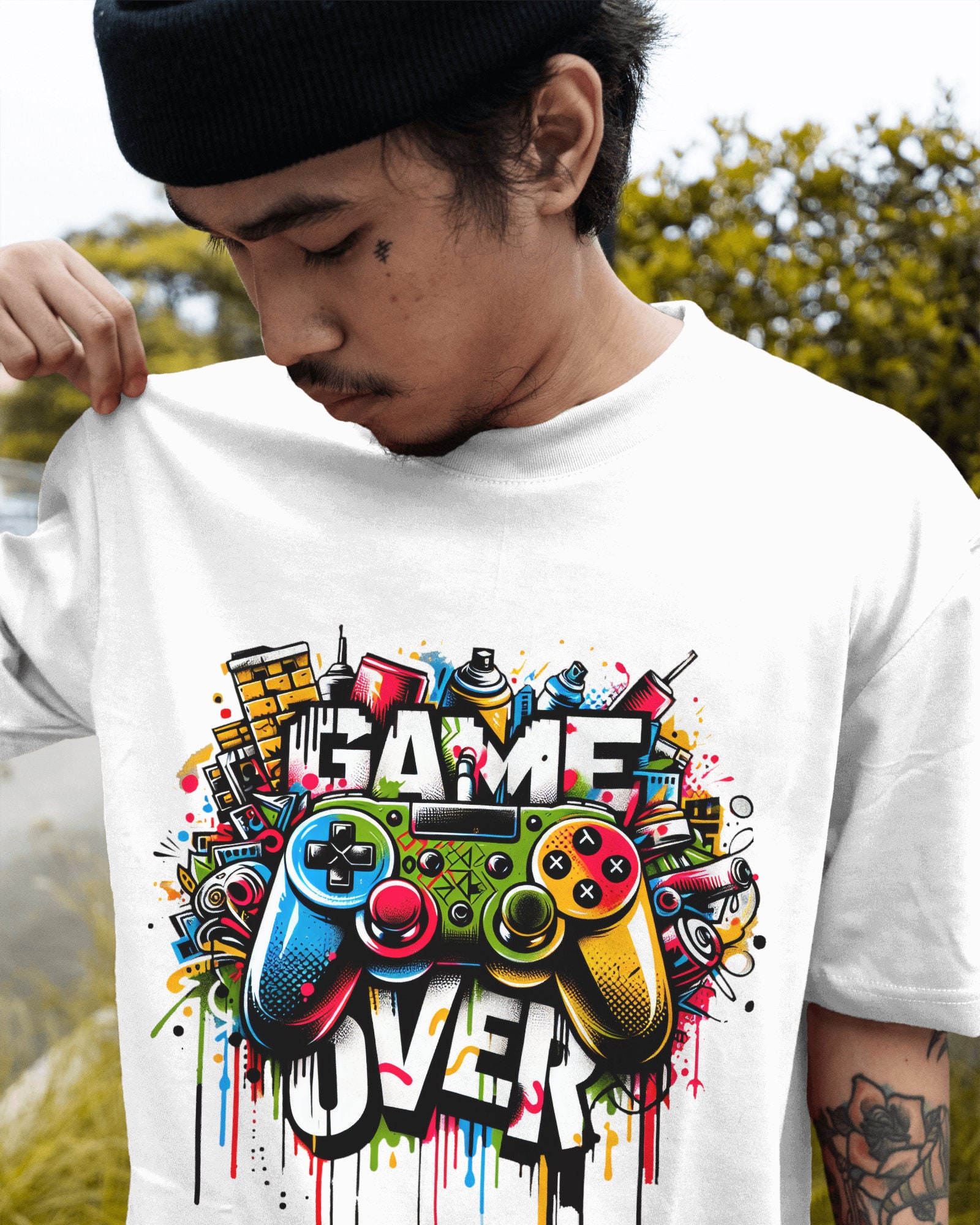 Game Over Png, Graffiti Gaming Controller Sublimation Design, Urban ...