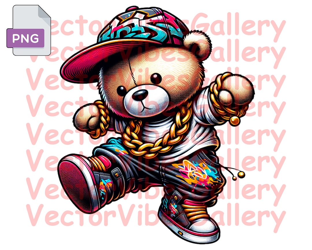 Urban Teddy Bear PNG, Gangster Clipart (digital Printable) - Etsy UK