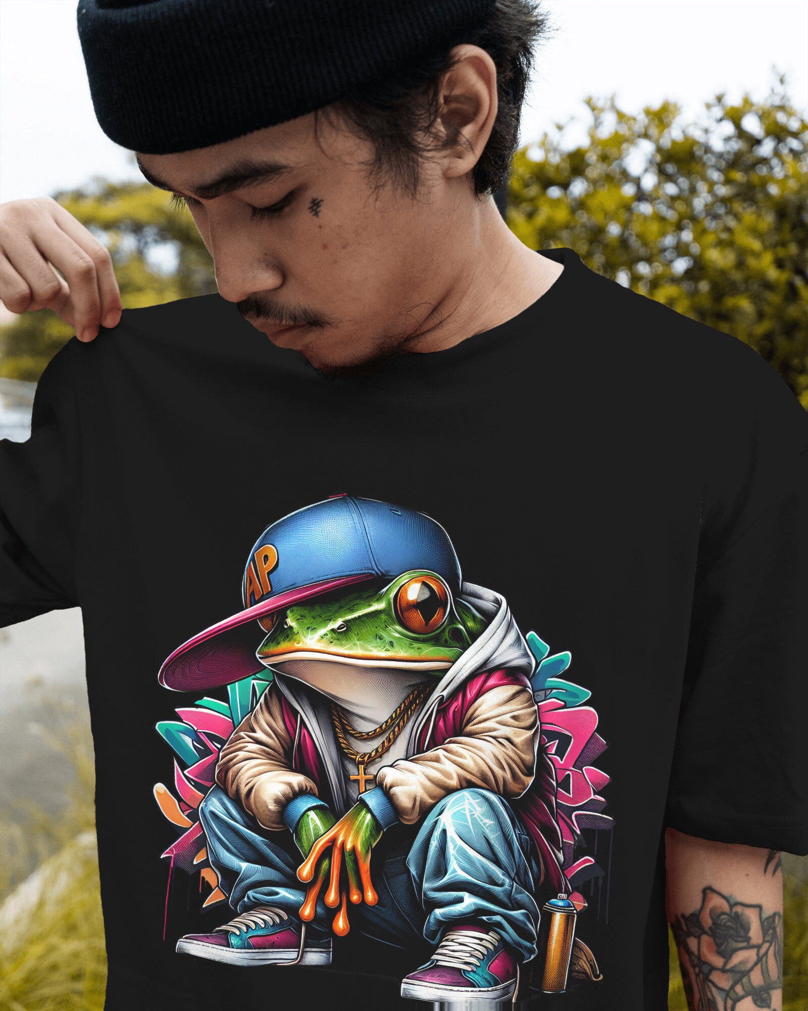 Colorful Gangster Frog Png, Streetwear Sublimation Design, Urban ...