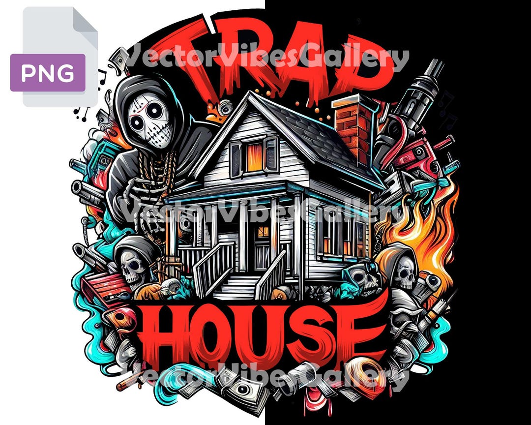 Trap House Png, Urban Graphic Sublimation Design, DTF Rap Music ...
