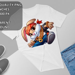 Cartoon Streetwear Bunny Png, Streetwear Sublimation Design, Hip Hop ...