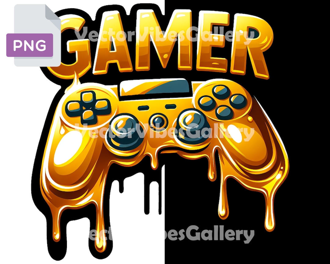 Golden Gamer Png, Gaming Sublimation Design, Dripping Graffiti ...