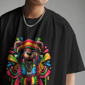 Rasta Weed Teddy Bear Png, Urban Sublimation Design, Colorful Jamaican ...