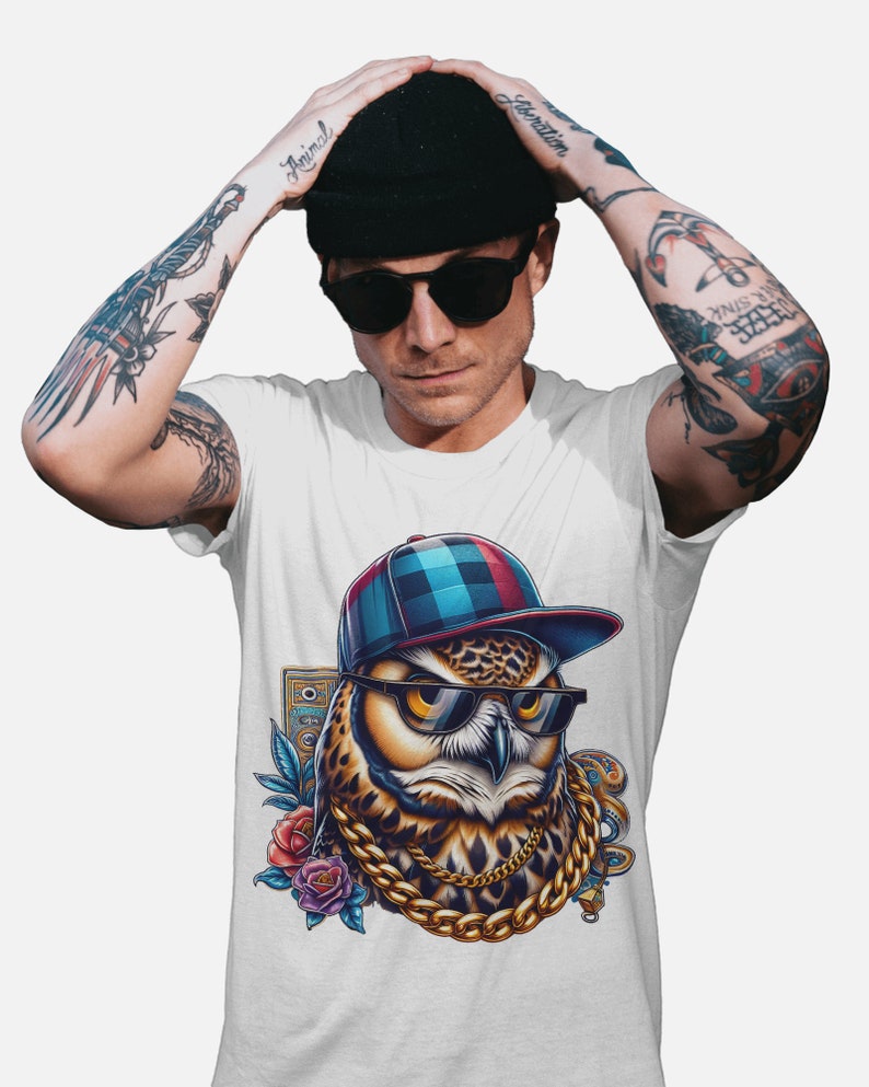 Streetwear Gangster Owl Png, Urban Sublimation Design, Colorful Floral ...
