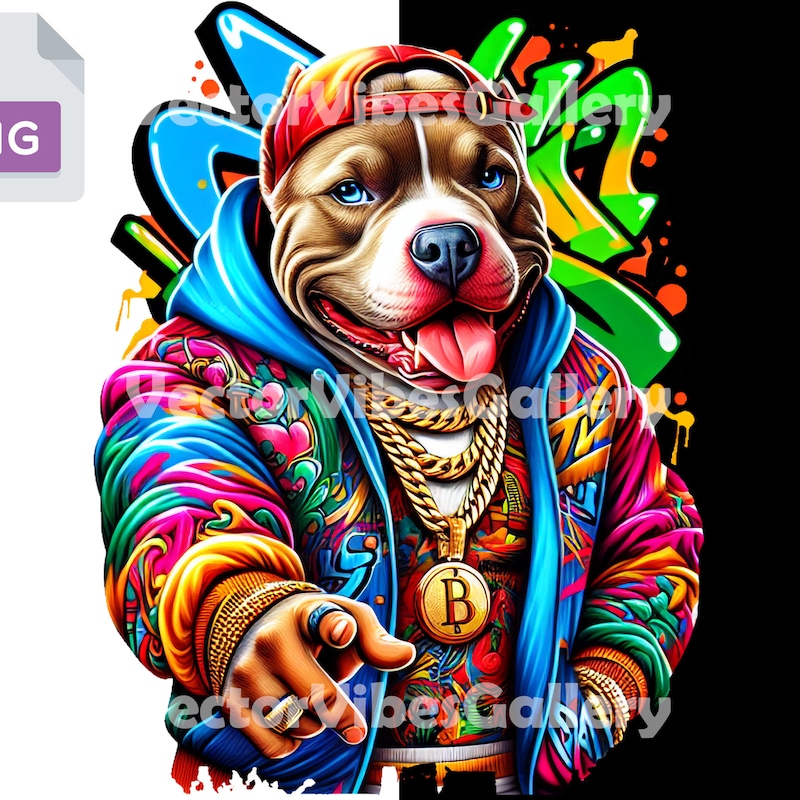 Pitbull Graffiti - Etsy