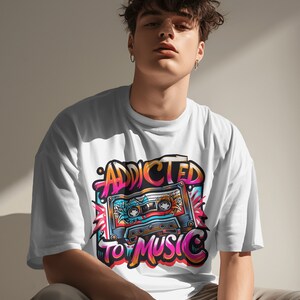 Addicted to Music PNG, Urban Graffiti Clipart (300 DPI) - Etsy