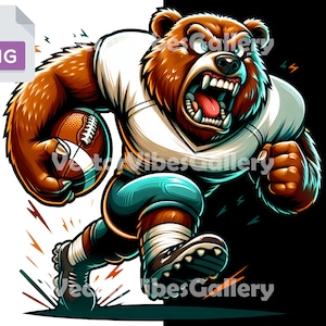 Footballer Bear Png, Urban Sublimation Design, American Football ...