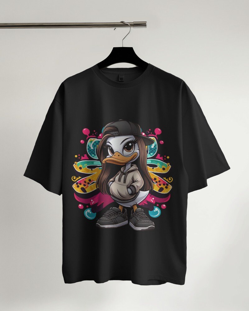 Cute Streetwear Duck Girl Png, Urban Graphic Sublimation Design, Hip ...