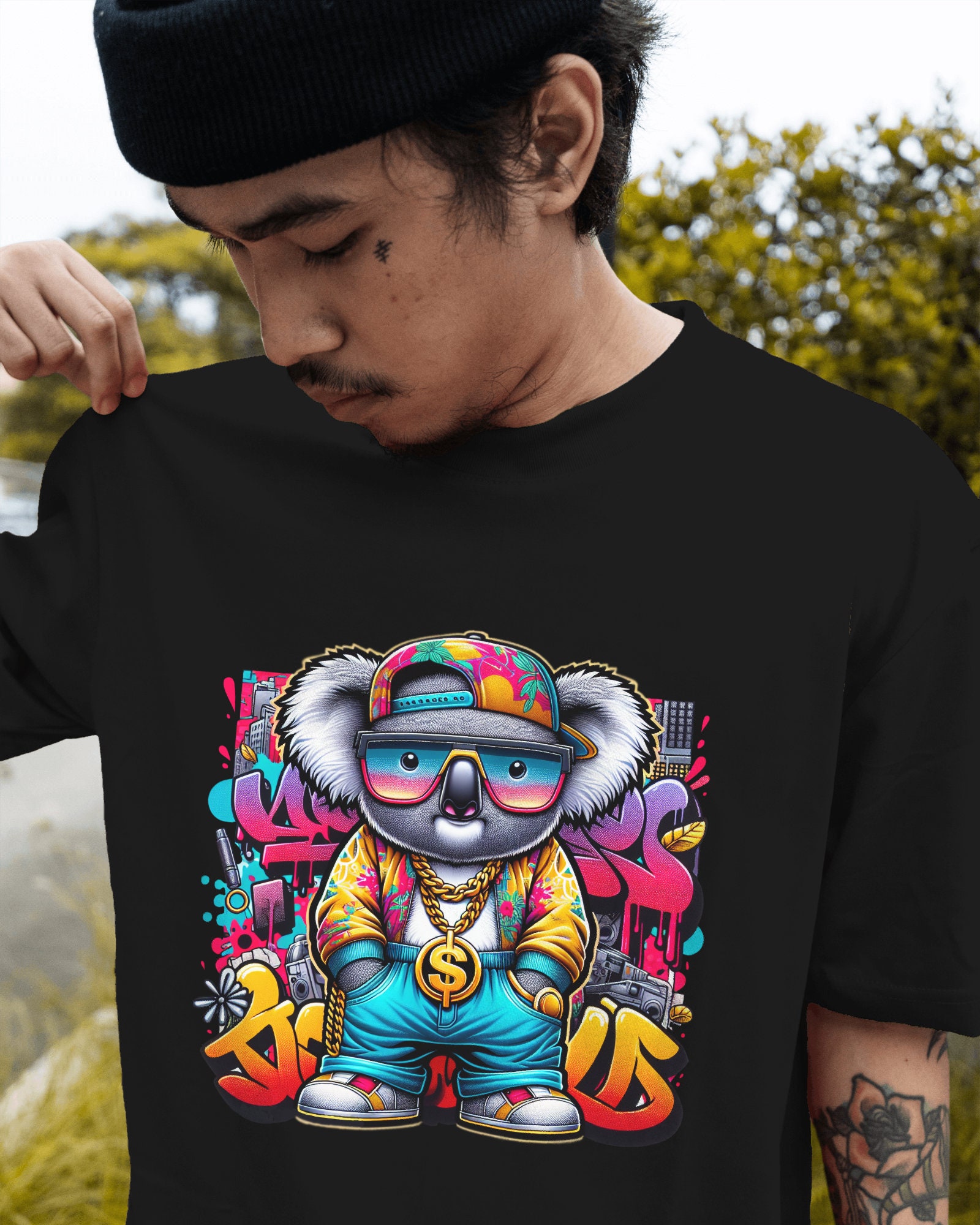 Gangster Koala PNG, Graffiti Streetwear Design (digital) - Etsy