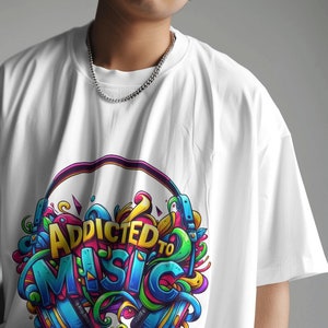 Graffiti Addicted to Music Png, Urban Graphic Sublimation Design ...