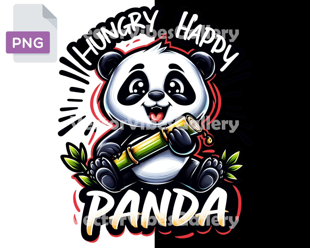 Hungry Happy Panda Png, Urban Sublimation Design, Kids Graffiti Shirt ...