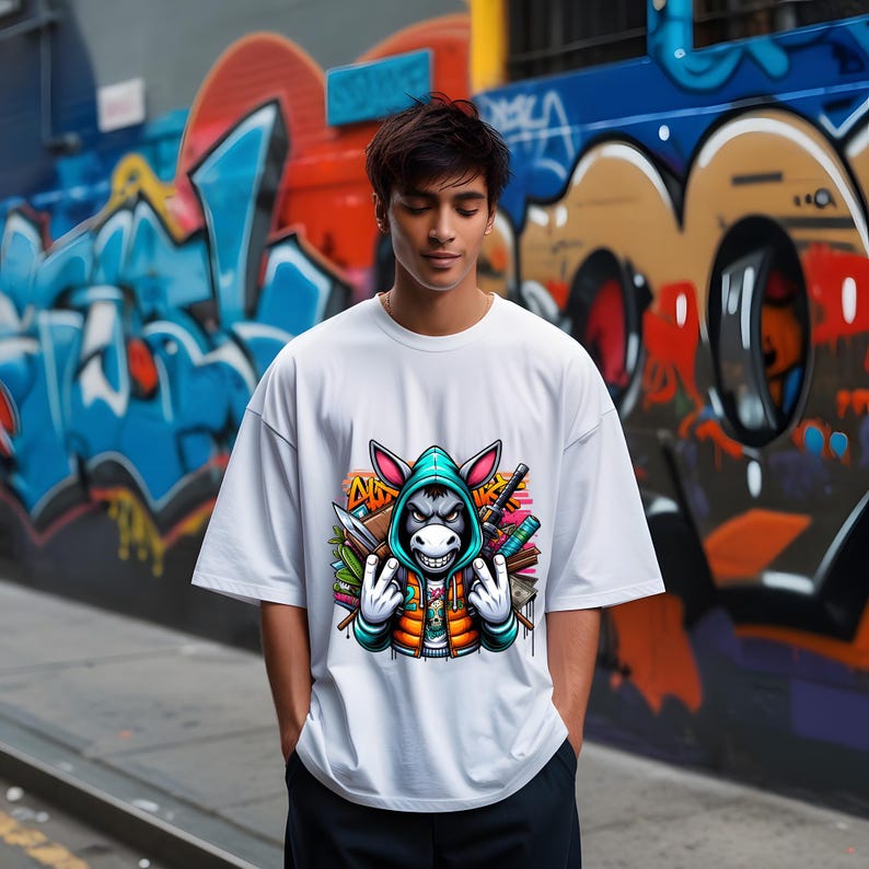 Streetwear Graffiti Donkey PNG, Urban Sublimation Clipart (digital ...