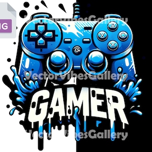 Blue Dripping Gamer Png, Gaming Sublimation Design, Water Themed Video ...