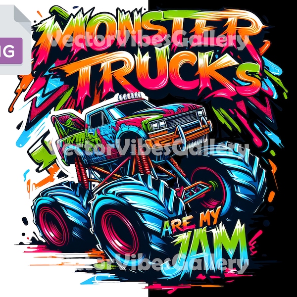 Monster Trucks Are My Jam Dtf - Etsy